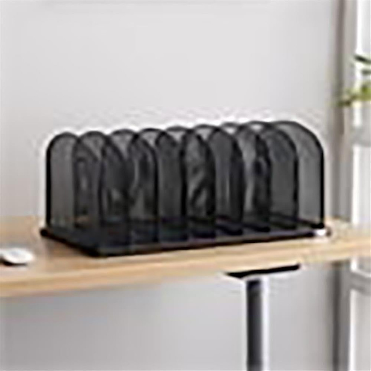 Scranton & Co Black Mesh Desk Organizer with 8 Upright Sections