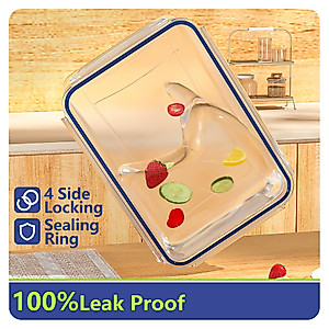 22 Pack Food Storage Containers with Lids, Reusable Plastic Meal Prep Containers, Microwave/Freezer/Dishwasher Safe Clear Airtight Containers