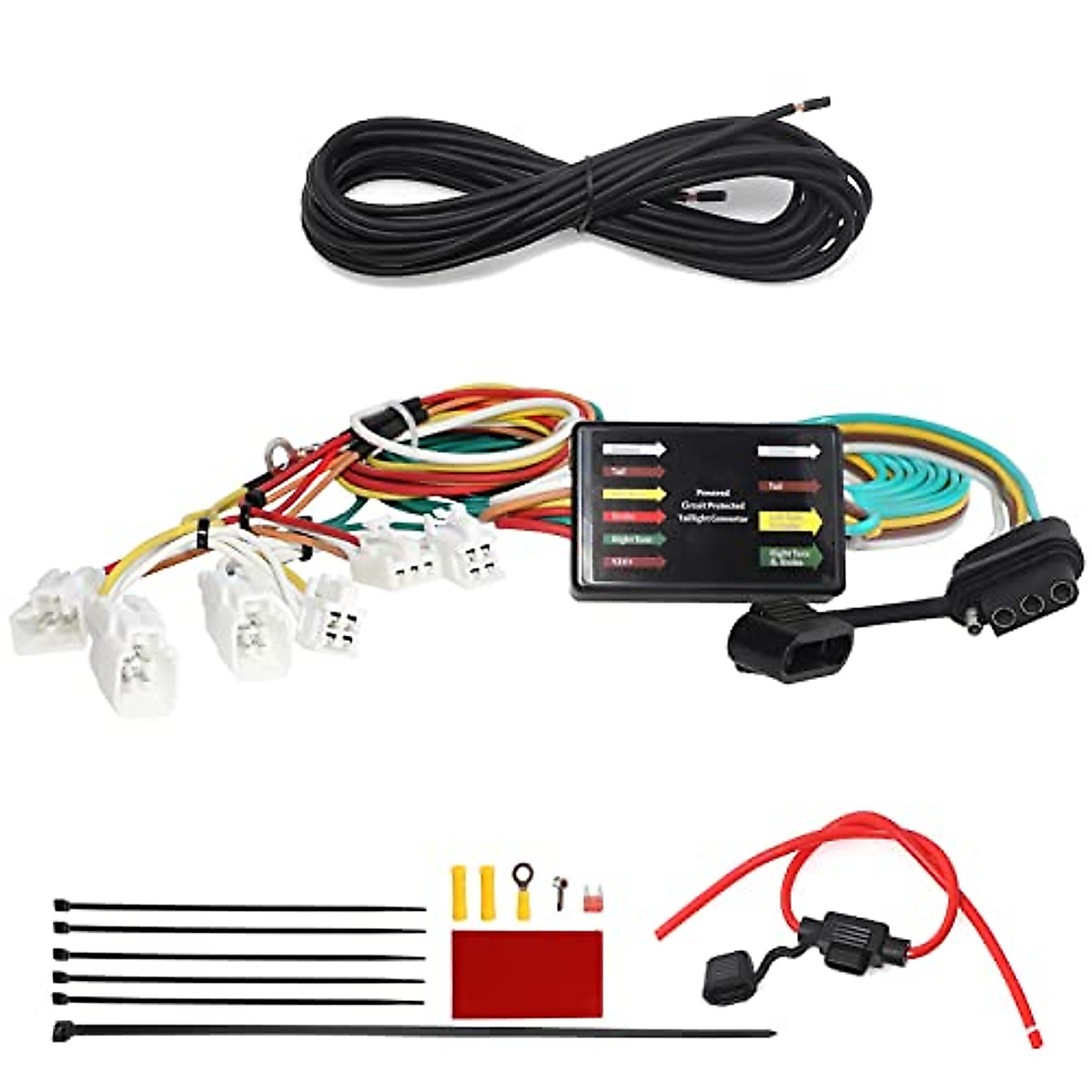 MECMO 4-Pin Trailer Wiring Harness for 2015-2020 Toyota Sienna Excluding SE, 56261 T-Connector for Sienna, Vehicle-Side 4-Pole Flat Trailer Hitch Wiring