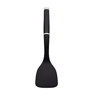 KitchenAid Classic Slotted Turner, One Size, Black 2, 13.66-Inch & KE001OHOBA Classic Solid Turner, One Size, Black 2