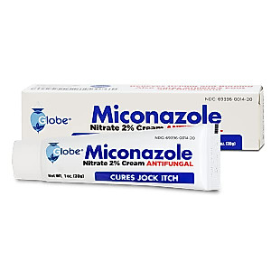 Globe Miconazole Nitrate 2% Antifungal Cream 1 oz, Cures Most Athletes Foot, Jock Itch, Ringworm and More. Compare to the Leading Name Brand