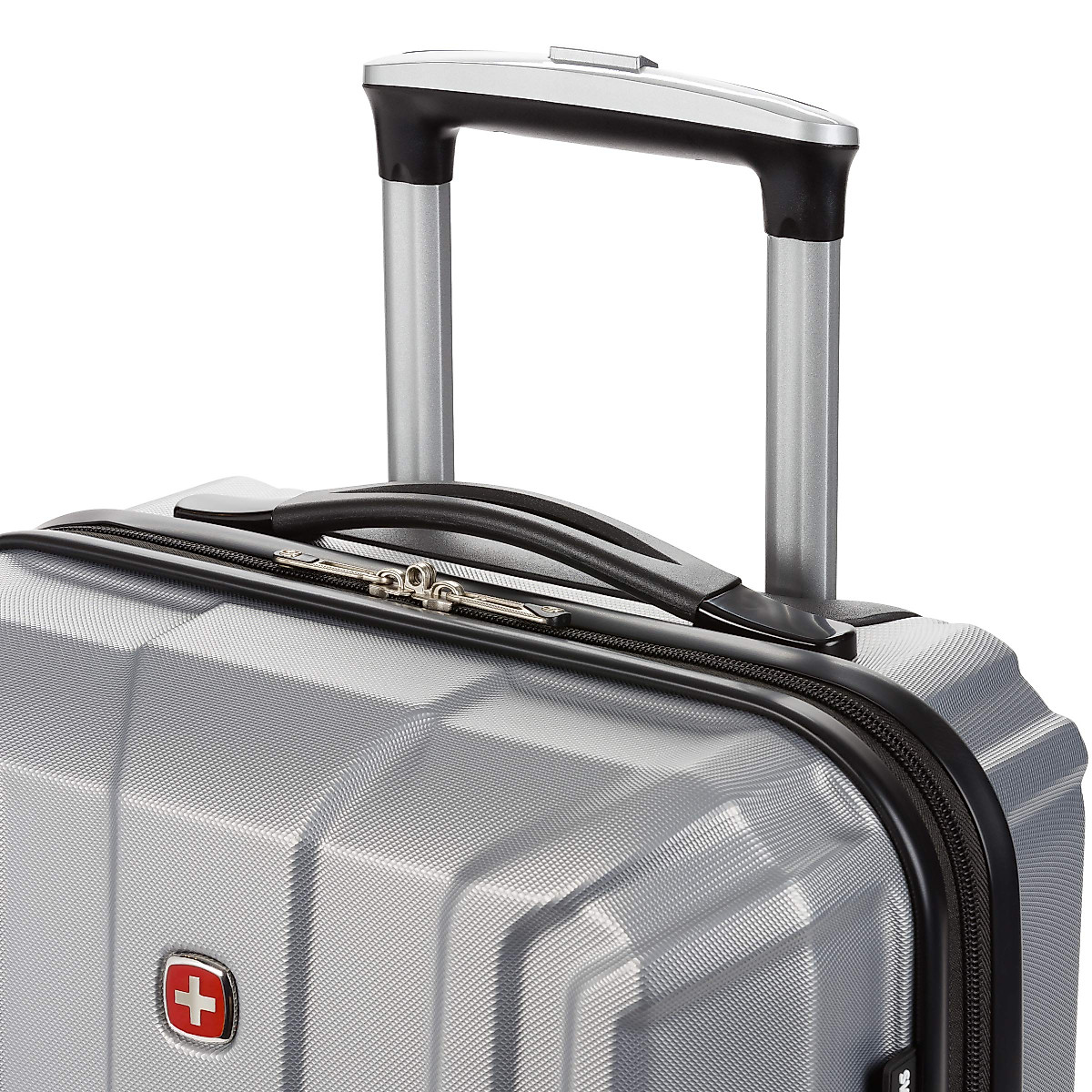 SwissGear 3750 Hardside Luggage with Spinner Wheels, Silver, Carry-On 18.5-Inch