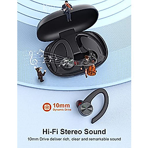 TTQ [Upgrade] Wireless Earbuds Bluetooth Headphones, Bluetooth 5.2 Sport Headphones, 80H Play Back, IPX7 Waterproof Over-Ear Buds with Earhooks Built-in Mic Headset for Sports Running Workout Gaming