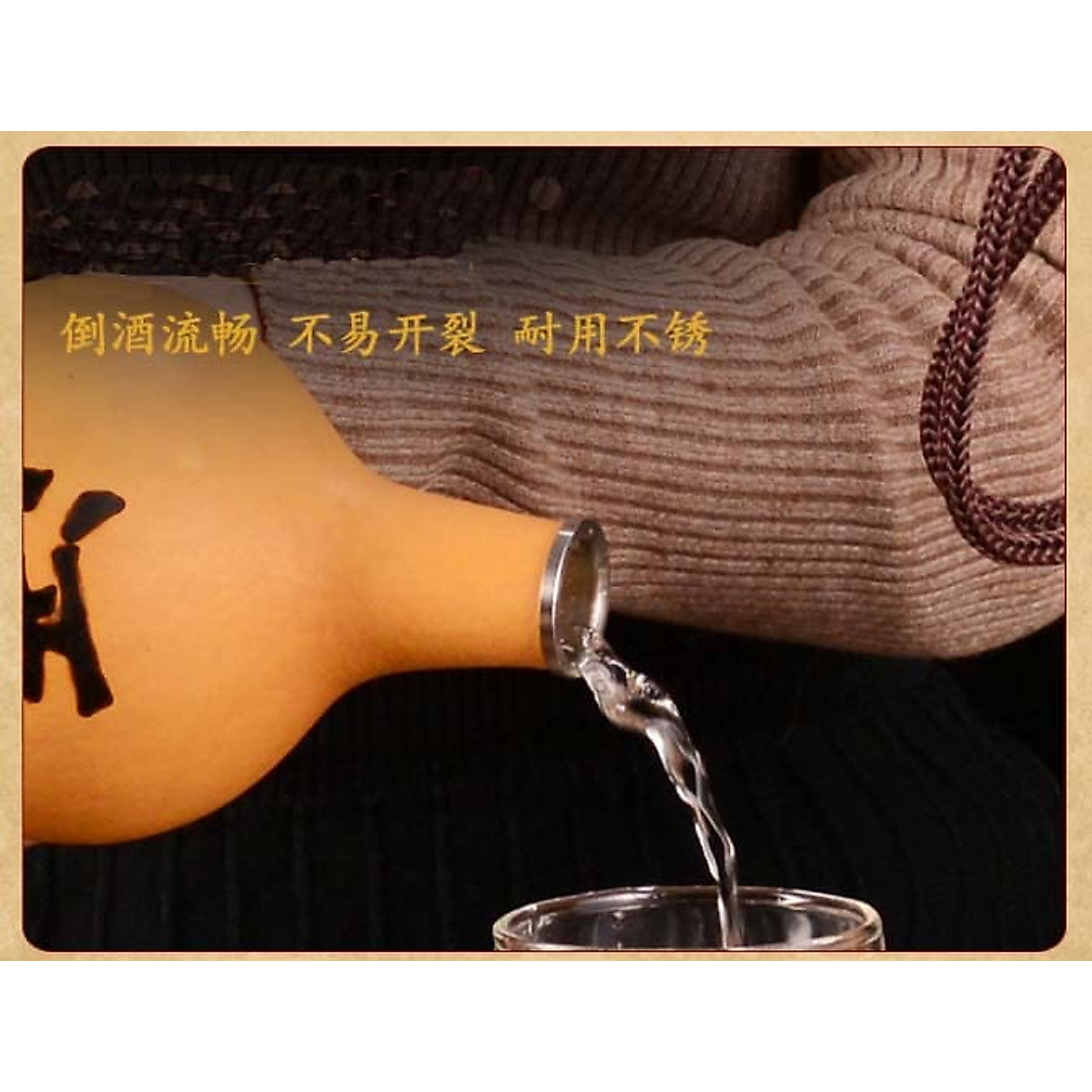 OPENDOOR Natural Wine Gourd, Outdoor Portable Water Bottle, Water, Wine,Medicine Gourd (9.5 tall)