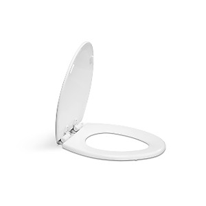 Centoco Elongated Toilet Seat Soft Close, Closed Front with Cover, Molded Wood, Made in the USA, 900SC-001, White