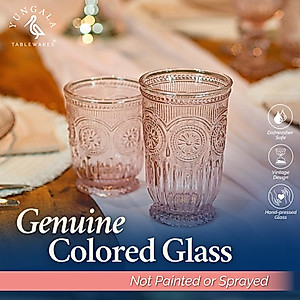 Yungala Pink Highball Tumblers set of 6 vintage glassware pink drinking glasses for lovers of colored glassware and colorful drinking glasses
