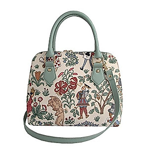 Signare Tapestry Hand & Shoulder Bag for Women |Fashionable Cross Body bag Purses for Woman |Satchel Bag for Women Girls Teen with Alice in Wonderland Design | CONV-ALICE