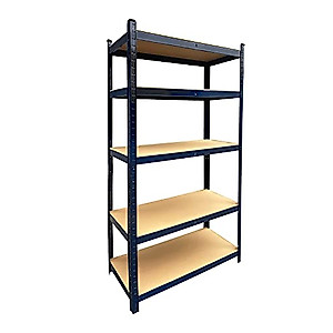 Standing Shelving Adjustable Height Non-Slip Feet Separable Rack Shed Storage Shelves Unit Adjustable Height Non-Slip Feet Separable Rack Unit 66.1"x29.5"x11.8" BLACK 5 Tier (386lb Per Shelf) 1930lb