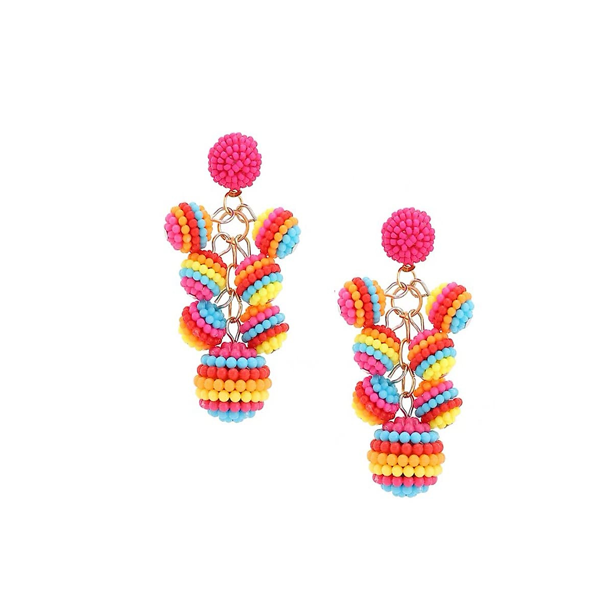 WASAIE Acrylic ball Beads Dangle Earrings for Women Statement Earring Candy Colored Drop Dangle Geometric Jewelry Earrings For Birthday Gift Party