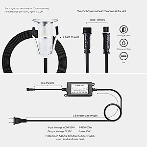 0.7" Tiny LED Deck Lights, QACA Landscape Lighting for Garden, Patio, Stairs Outdoor and Indoor Decoration Security Cool White(Pack of 10)
