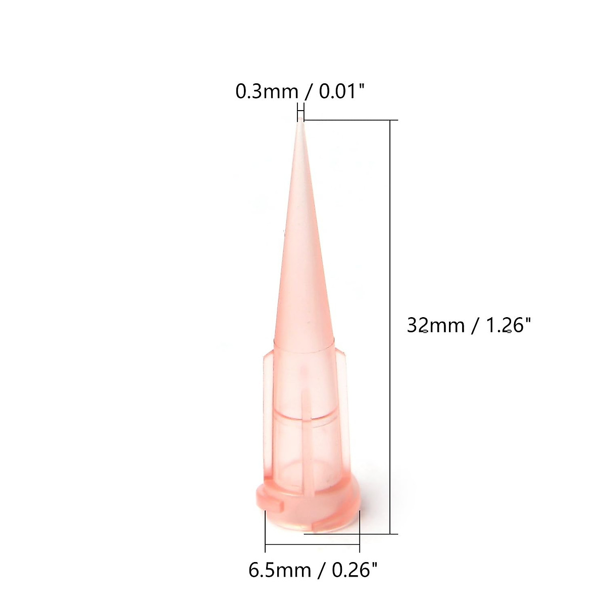 Auniwaig Plastic Tapered Pinhead Glue Liquid Dispenser Needles 30ga Dispensing Fill Needle Light Pink 100PCS