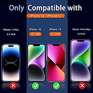 Ferilinso for iPhone 13 & iPhone 14 Privacy Screen Protector 2 Pack 9H Anti Spy Tempered Glass Privacy Screen for iPhone 13 iPhone 14 with 2 Pack Camera Lens Protector Case Friendly Accessories
