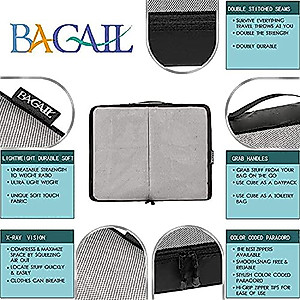 BAGAIL 6 Set Packing Cubes,Travel Luggage Packing Organizers with Laundry Bag(Black Net)