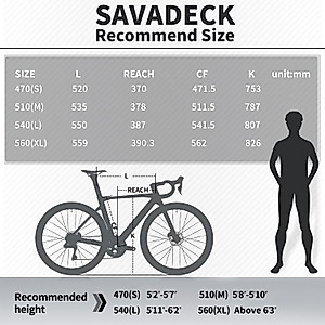 SAVADECK Carbon Disc Road Bike, Integrated Design Racing Bicycle Carbon Frame Carbon Fork with Shimano SORA R3000 Derailleur System 18 Speed Disc Brake Road Bike for Men or Women.(Black 54cm)