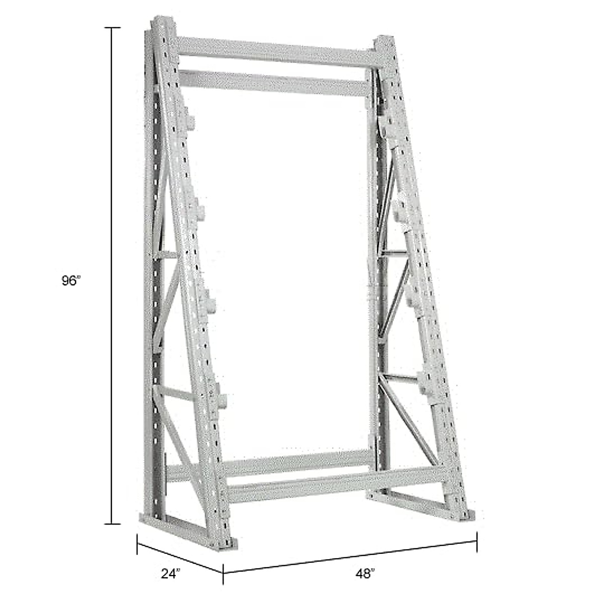 Global Industrial Reel Rack Starter Unit, Steel, Gray, 48"W x 24"D x 96"H