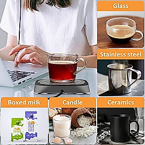 KitchenBoss Smart Coffee Mug Warmer: Coffee Cup Warmer for Desk with 3 Temperature Setting, Coffee Cup Warmer Candle Warmer with Auto Shut Off Beverage Heating Plate
