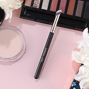 ENERGY Angled Flat Concealer Brush Under Eye Concealer Nose Contour Brush for Bronzer Liquid Foundation Cream Cosmetic Press Powder Concealer Palette Blending Buffing Stippling Brush Small 370S