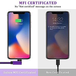 iPhone Charger 10ft,3-Pack 10 Foot Extra Long Lightning Cable, MFi-Certified Charging & Syncing Cords Compatible with iPhone 14/13/12/11/XS/XR/X/8/8Plus/7/7Plus/6/6S Plus/SE/5/iPad(Purple, 10FT)