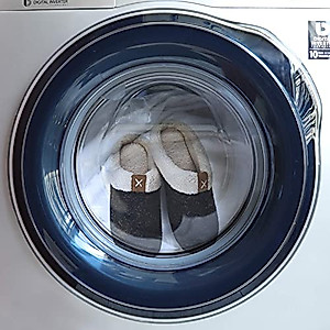 ULTRAIDEAS Mens Slip On Slippers, Sherpa Lined House Shoes with Memory Foam for Indoor Outdoor, Machine Washable (Space Black, Size 11-12)