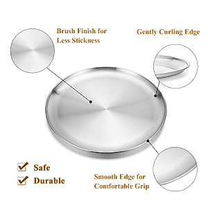 Deedro Pizza Baking Pan Pizza Sheet, 10 inch Stainless Steel Pizza Tray Round Pizza Oven Pan for Home Restaurant Pizzeria, Nontoxic & Heavy Duty, Easy Clean & Dishwasher Safe, Set of 3