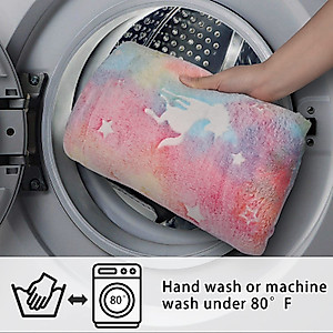 Unicorns Blanket for Girls Kids Toys Rainbow Luminous Blanket Soft Flannel Blanket Glow in The Dark Thanksgiving Halloween Christmas Birthday Gifts for Boy Toddler 50x60in