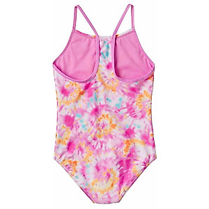 Speedo Girls Thin Strap One Piece Swimsuit (as1, Alpha, l, Regular, Watercolor Pink)