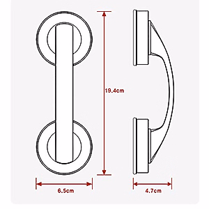 JanTeelGO Suction Grab Bar, Portable Suction Handle Bar Suction Grip Bar for Window Door Drawer Cabinet Mini Fridge Grab Puller (Silver)