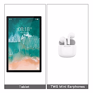 DAUERHAFT WiFi Tablet Dual Box Speakers 10.1 Inch Digital Tablet 4GB RAM 64GB ROM 8 Core 2 in 1 for Reading Games (US Plug)