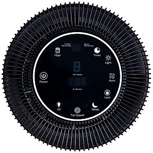 OdorStop OSAP5 HEPA Air Purifier for areas up to 1000 Sq Ft with H13 True HEPA Filter, Active Carbon, 5-Speed, Auto Mode, Sleep Mode, Child Lock, and Timer - Black