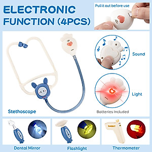 GUEETIC Doctor Kit for Toddlers 3-5 Pretend Play Educational Doctor Toys, Medical Kit with Stethoscope, Doctor Play set for Dentist Doctor, Role Play Toys for 3 4 5 6 years Old Girls Boys Toddler Gift