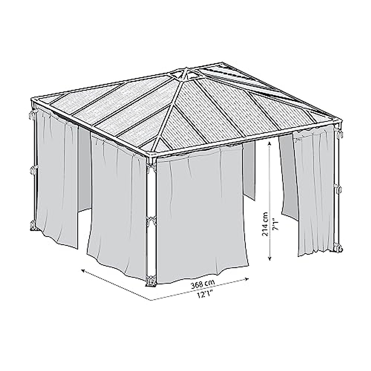 Palram - Canopia Palermo/Milano/Martinique Gazebo Netting Set - 4 Pieces