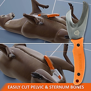 FIELDTORQ Super Tool | 4-in-1 Field Dressing Kit with Sheath & Sharpener | Skinning Knife for Hunting | Gut Hook Knife | Deer Hunting Knife Set