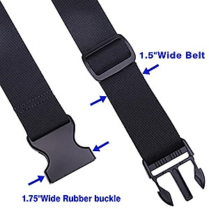 Bag Bungee for Luggage, Heavy Duty Adjustable Suitcase Belt Travel Attachment Travel Accessories for Connecting Your Luggage (Black-1)