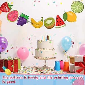 Tudomro 4Pcs Fruit Theme Party Decorations Twotti Tutti Frutti Banner Hawaiian Tropical Summer Fruit Banner Garland Fruity Birthday Party Decoration for Fruit Theme Birthday Baby Shower Party Supplies