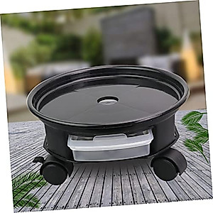 Yardwe Carts with Wheels Heavy Duty Pot Mover Caddy Potted Stand Rack Planters for Indoor Plants Plastic Planter Rack Flower Pots Base Tray Round Decorative Tray Movable Plant Caddy Dish