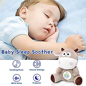 Growinlove Baby Sleep Soother with Music and Projector Night Light, White Noise Sound Machine Baby Soother Musical Toy, Volume Control Toddlers Sleep Aid for Newborns Baby Gift