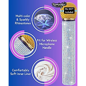 RhymKawa Bling Wireless Microphone Decorate for Universal Handheld and Beta58 SM58 Beta87 PG58, Eyes Catching for Event (Mic NOT Included)