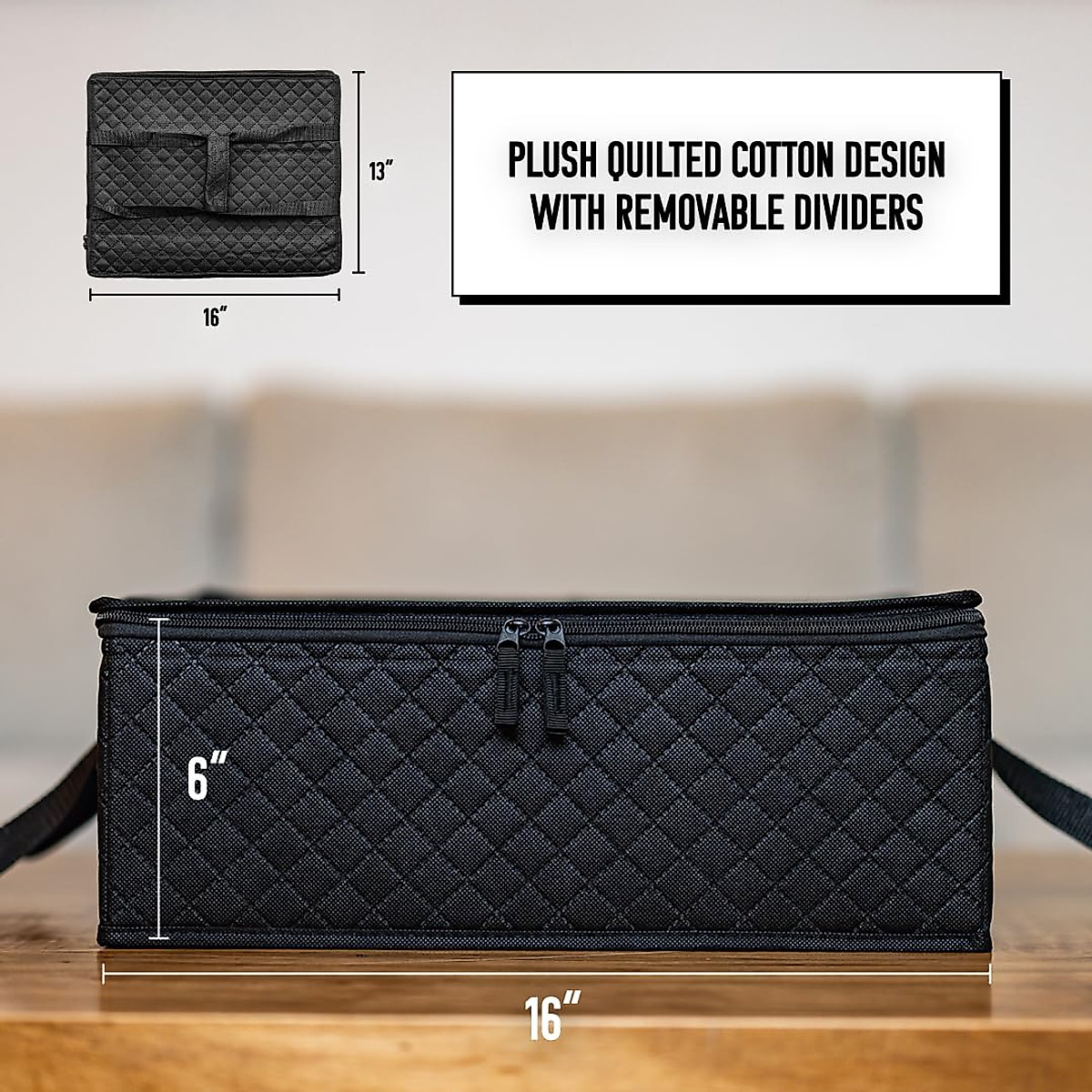 Mug Storage for Coffee and Tea Cups - 12 Pcs Mug Storage Box with Dividers - Multifunction China Storage Container for Dishes & Other Ceramicware by Farro