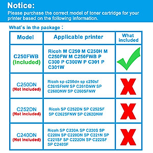 LCL Remanufactured Toner Cartridge Replacement for Ricoh 408350 M C250 M C250H M C250FW M C250FWB P C300 P C300W P C301 P C301W (1-Pack Magenta)