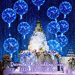 Civaner 12 Packs LED Balloons Light up Balloons for Christmas Party 15 Inch Red Green Blue LED Balloons Bobo Balloons with Lights for Xmas Birthday Party Wedding Decorations(Blue)