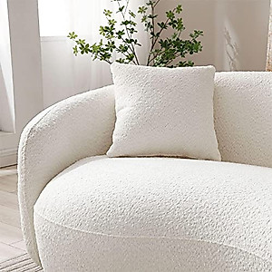 KEVINSPACE 94" Curved Sofa Modern Curved Couch Living Room Mid Century Luxury Style, 4-Seat Boucle Fabric Couch for Bedroom, Office, Apartment,Beige