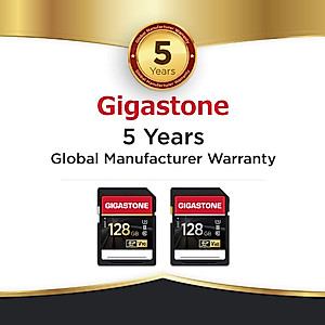 Gigastone 128GB SD Card UHS-II V60 U3 SDXC Memory Card High Speed Read up to 250MB/s 4K Ultra HD UHD Video for DSLR Canon Nikon Sony Pentax Kodak Olympus Panasonic Digital Camera, with 1 Mini case