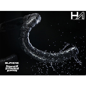 SUPACAZ – Bicycle Bar Tape [Length: 2,200mm Width: 30mm] +Plugs – Super Sticky Kush Classic –Black