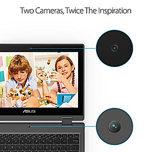 ASUS BR1100 Laptop, 11.6" HD Anti-Glare Touchscreen Display, Intel Celeron N4500, 4GB RAM, 64GB Storage, MIL-STD 810H Durability, TPM 2.0, Windows 10 Pro, Dark Grey, Stylus Included, BR1100FKA-502YT