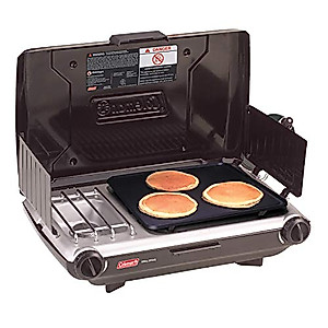 Coleman Gas Camping Grill/Stove | Tabletop Propane 2 in 1 Grill/Stove, 2 Burner
