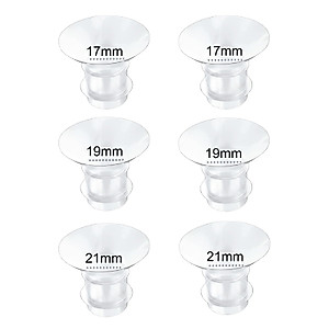 6pc Flange Inserts 17/19/21mm for Momcozy S9 Pro Hands Free Breast Pump,Compatible with S9/S10/S12 Wearable Breast Pump.Suitable for Medela,Spectra Shields/Flanges,Reduce 24mm to Correct Size,2pc/Each