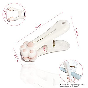 Plastic Clothespins Laundry Clothes Pins-24 Pack, Traceless Clothes Pegs, Bag Clips, Food Package Clip, with Cute Cat Claw Pattern