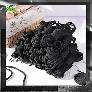 Xinnun 40 Pairs Oval Shoes Laces Bulk 1/4" Half Round Shoe Laces for Sneakers Black White Gray Colorful Shoelaces (Black, 47 Inch)