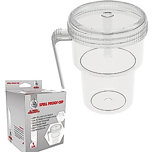 DR. BONE'S THERAPEUTICS ® 200ml Kennedy Cup, Spillproof Adult Sippy Cup with Handle & Secure Lid, No Spill Cups for Hot & Cold Liquids Lying Down, Daily Living Glasses for Disabled, Elderly Sippy Cup