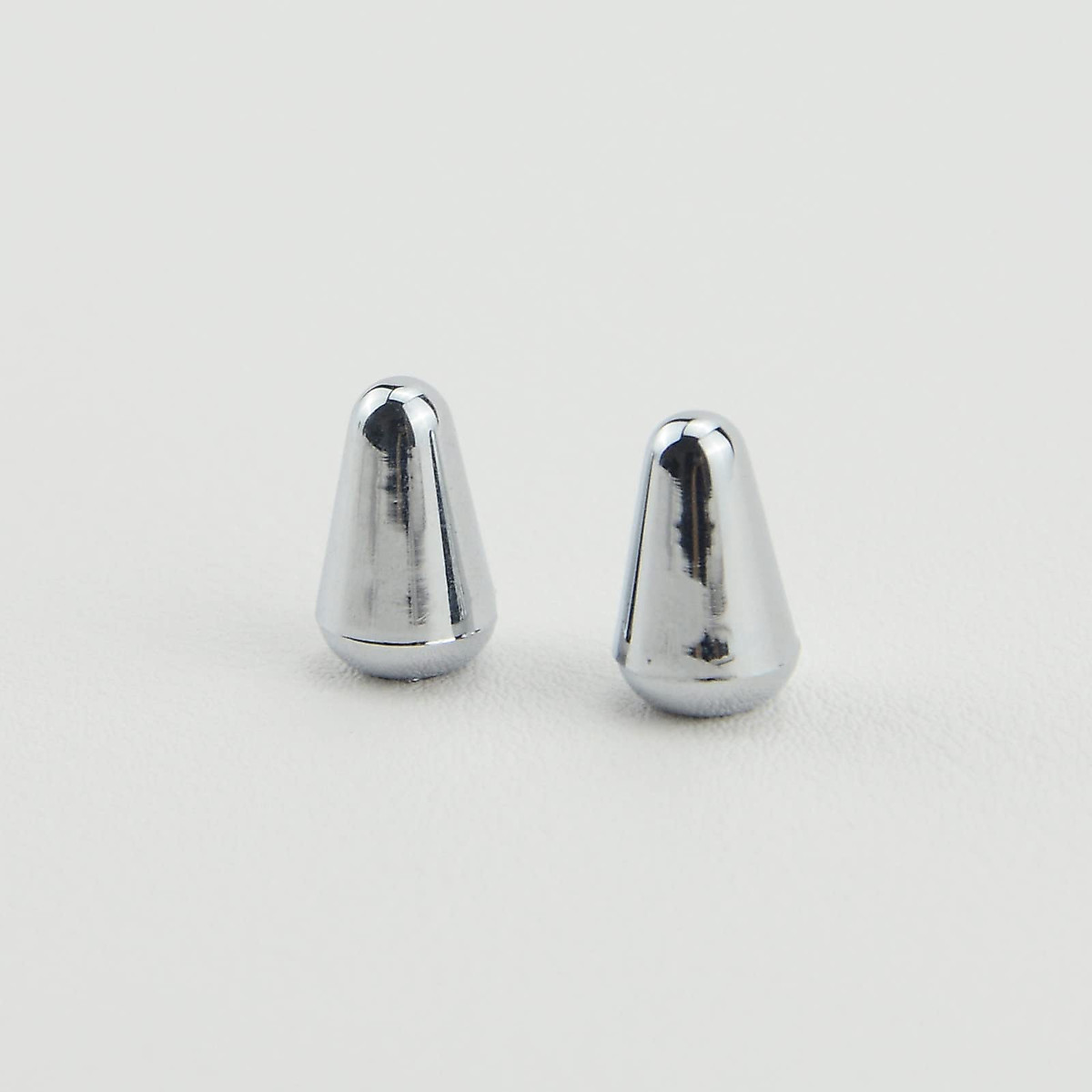 Wwomusic Silver Toggle Switch Tip Knob Caps for Electric Guitar 5 Way Toggle Pickup Selector Switches (2 Pack)